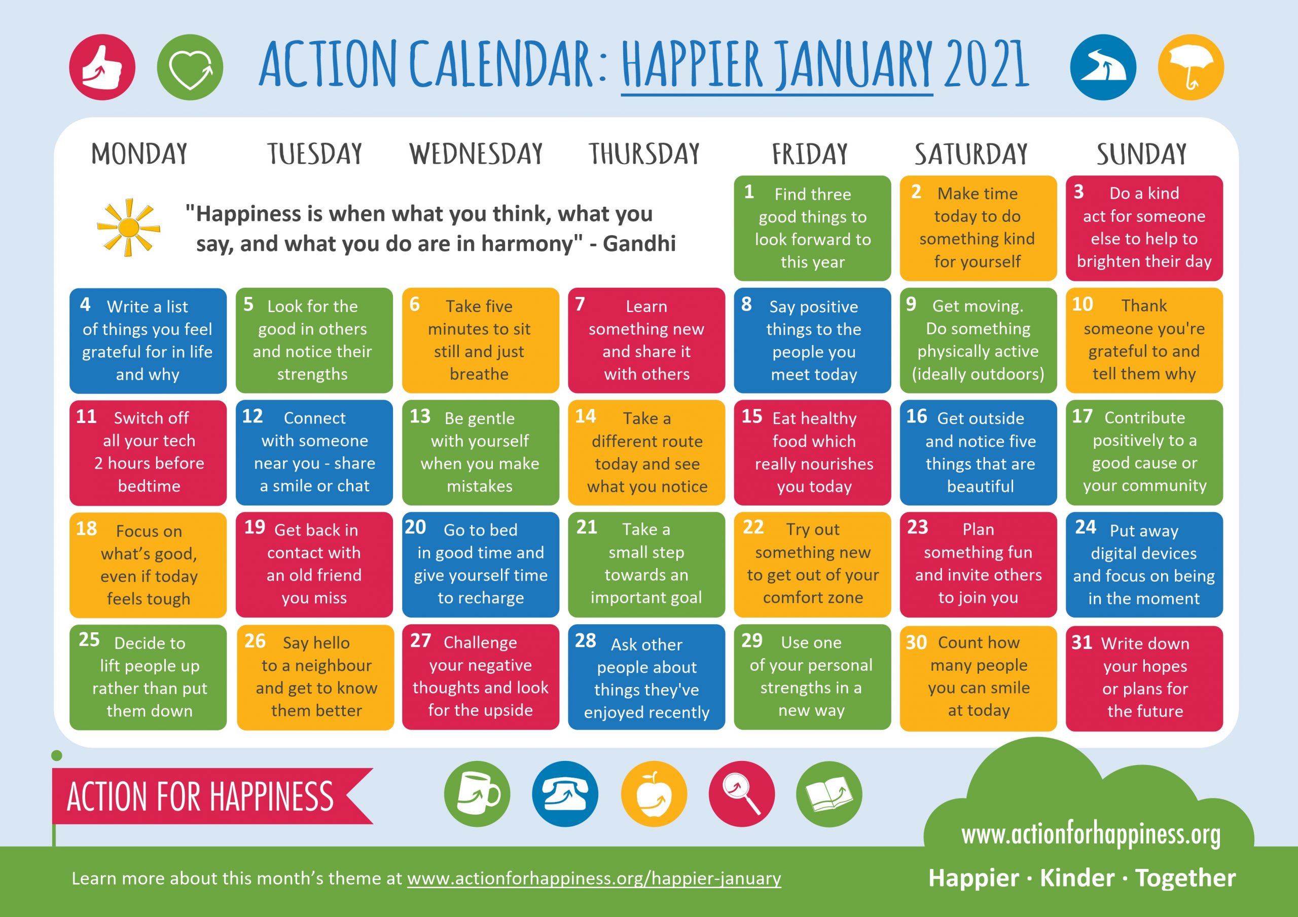 Coping Calendar 2021 | CEIST | Catholic Education | An Irish Schools Trust